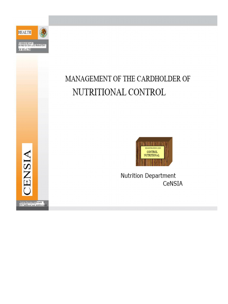 Nutritional Control Card Management Guide | PDF | Body Mass Index ...
