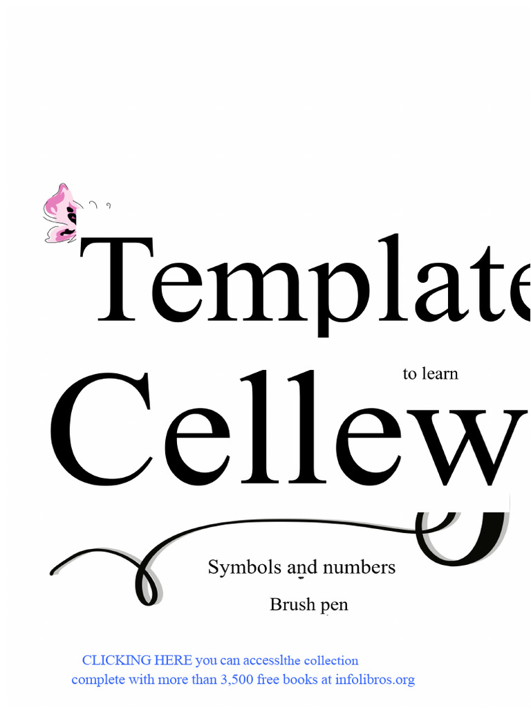 11 Template for Learning Lettering. Symbols and Numbers, Scrap and ...