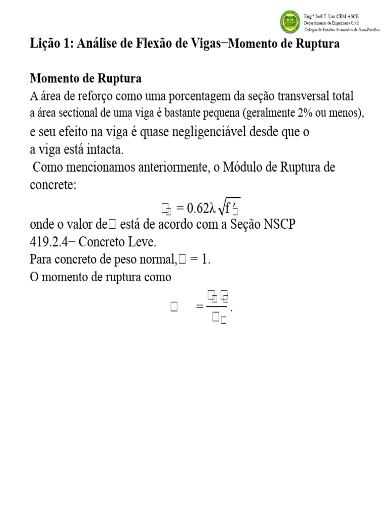 RCD Aula 1b Análise Flexional de Vigas (Momento de Fissuração).pdf ...