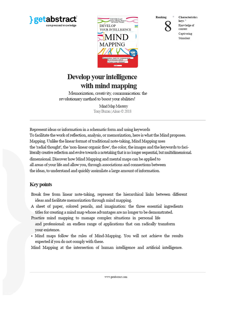 develop your intelligence with mind mapping Buzan | PDF | Mind | Well Being
