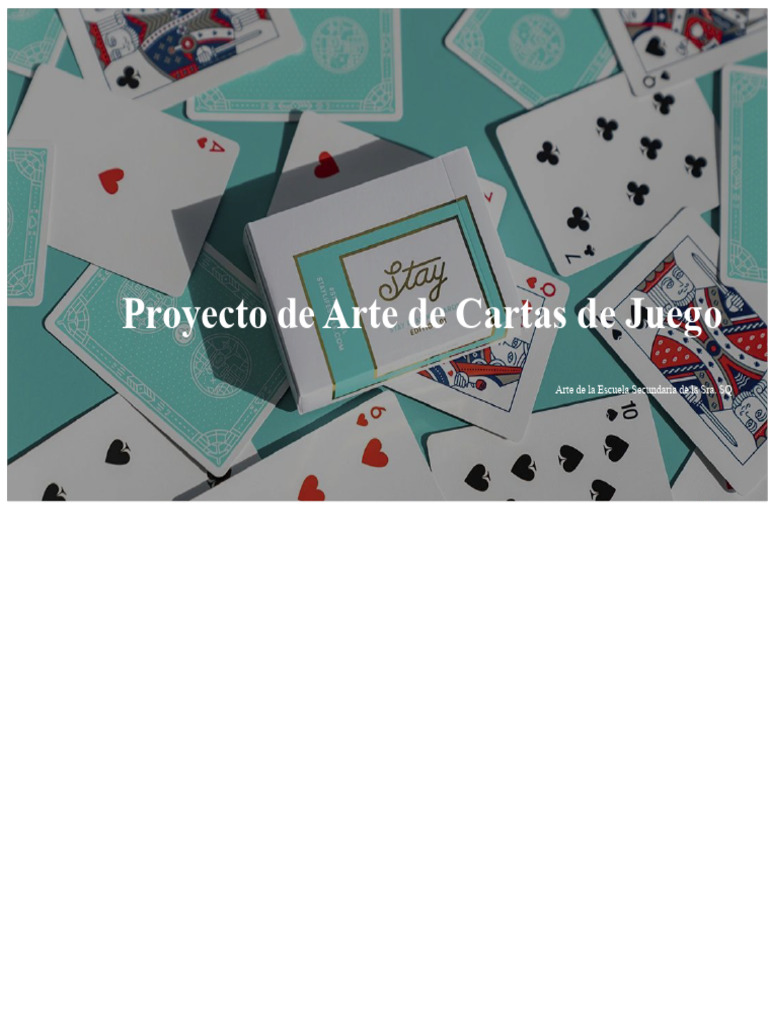 proyecto de arte con cartas de juego | PDF | Jugando a las cartas ...