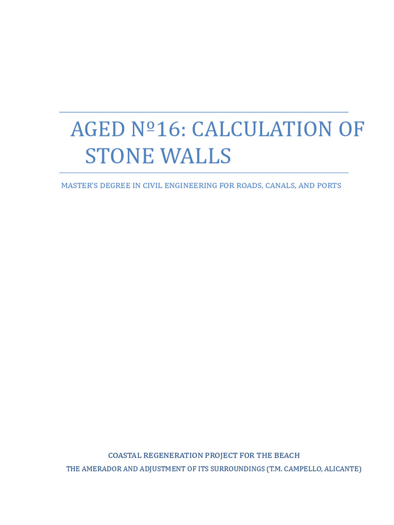 Anejo 16 - Calculation of Riprap Walls.pdf | PDF | Friction | Concrete