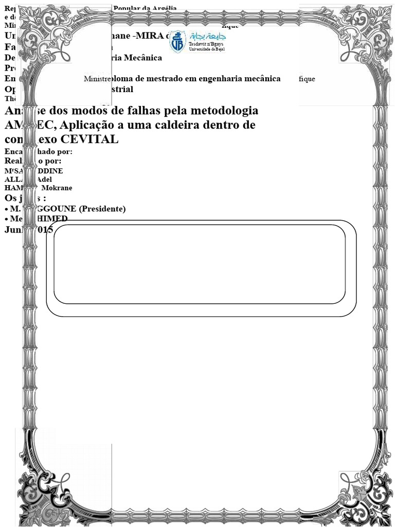 Análise dos Modos de Falha pela Método FMEA | PDF | Caldeira | Combustão