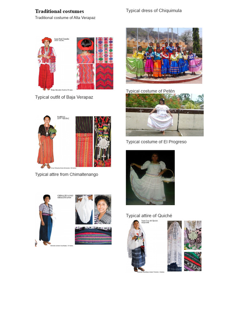 Typical Costumes From The 21 Departments of Guatemala | PDF