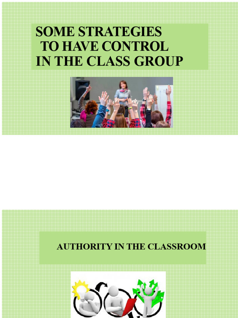 Summary. Strategies For Gaining Control in The Group | PDF | Teachers ...