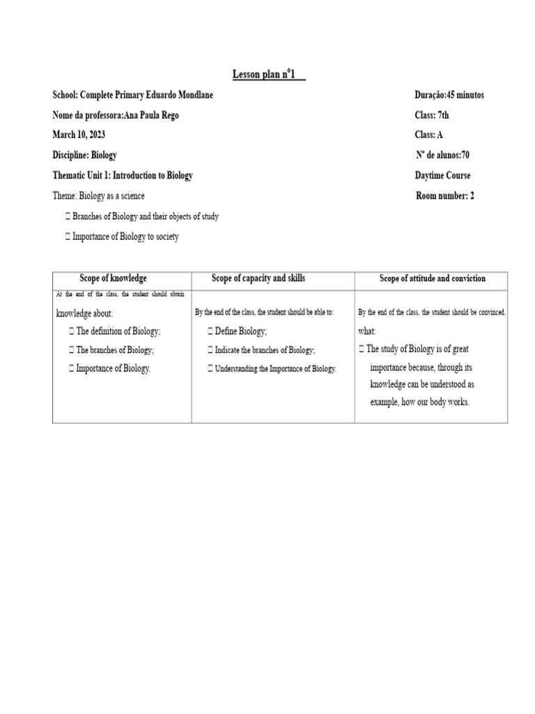 7th grade lesson plan | PDF | Lesson Plan | Science