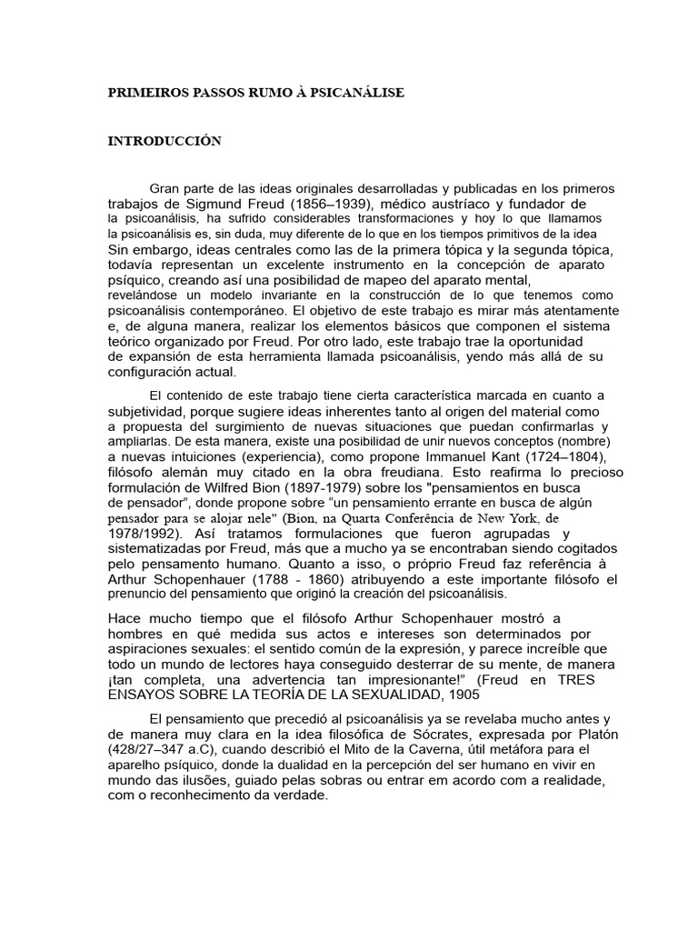PRIMEROS PASOS HACIA EL PSICOANÁLISIS-revisado.pdf | PDF | Mente ...