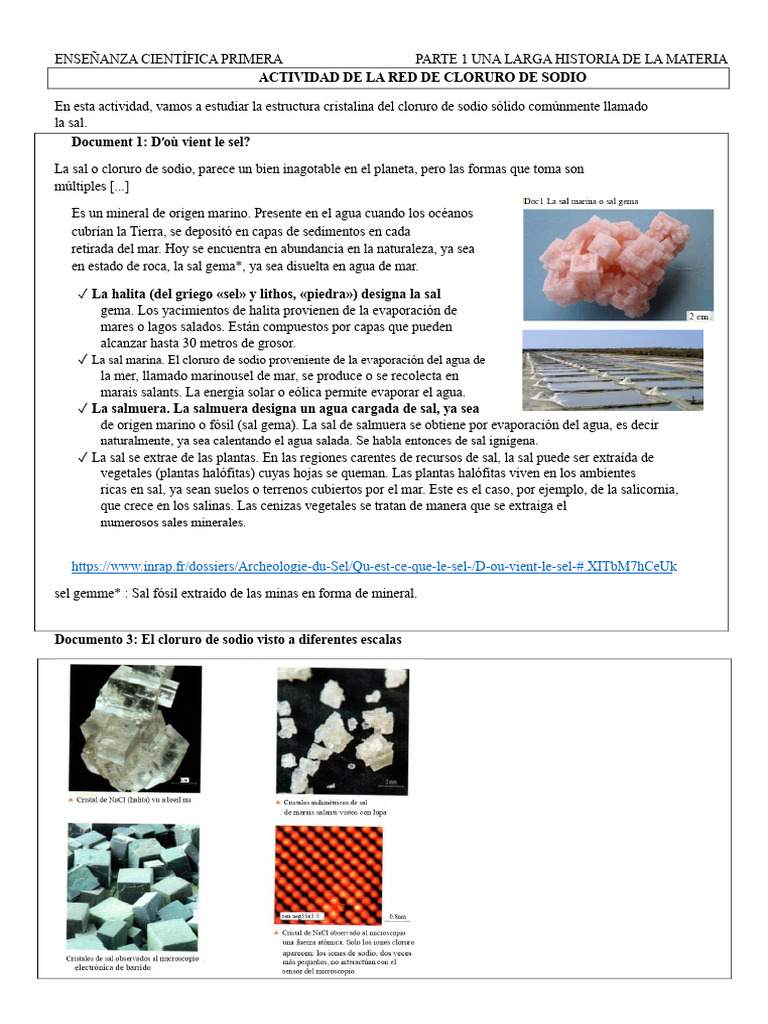 Actividad 2 Malla de cloruro de sodio corregido | PDF | sal | Agua