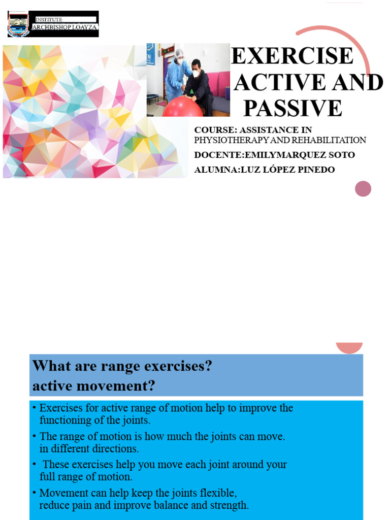 Active and Passive Range Exercises Guide | PDF | Anatomical Terms Of ...