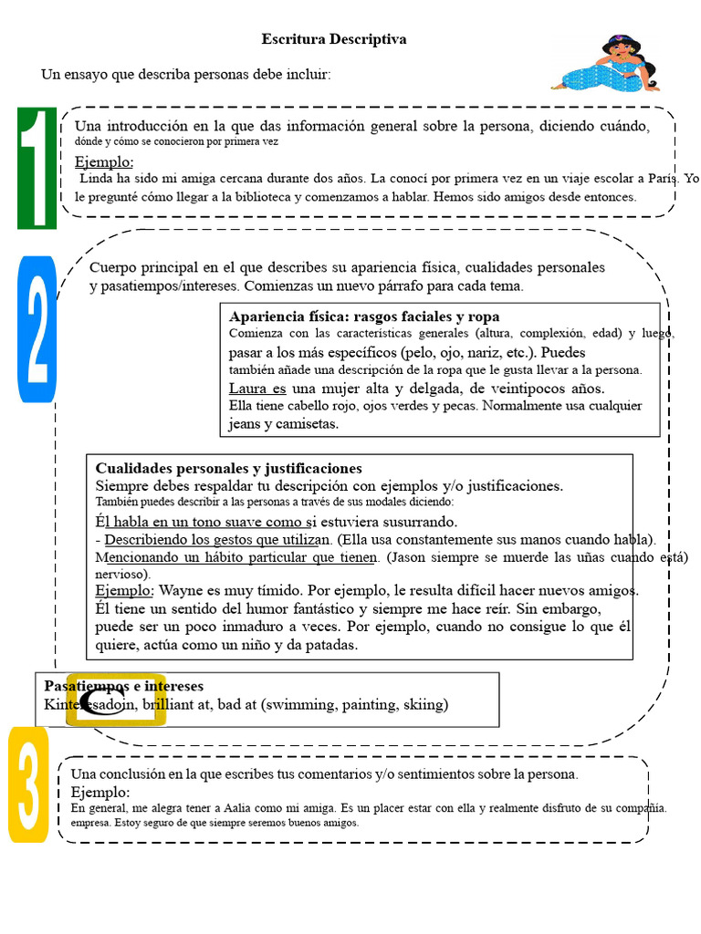 Escritura descriptiva sobre personas | PDF