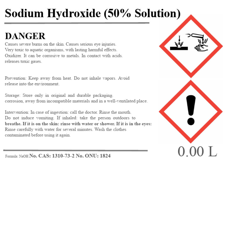 GHS NaOH 50% 01-07-2018 | PDF