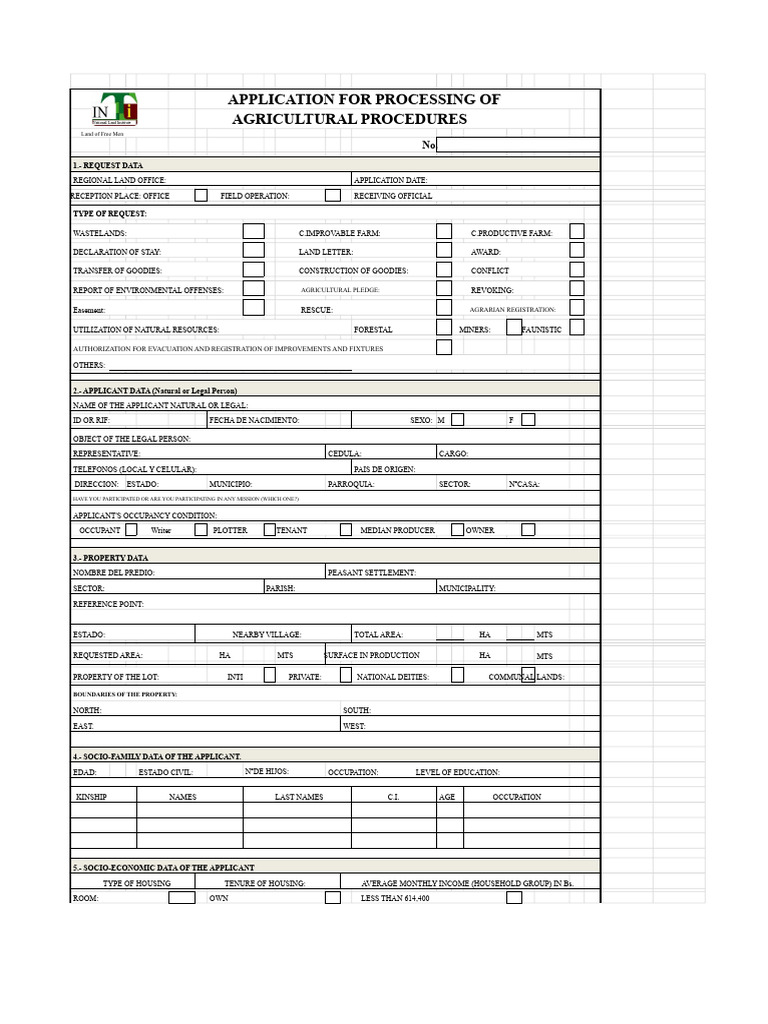 Agricultural Procedures Application Form | PDF