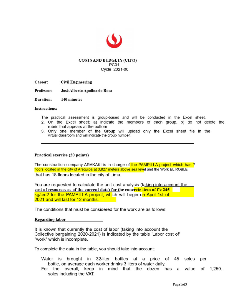 Costs and Budgets-PC1- Apolinario | PDF