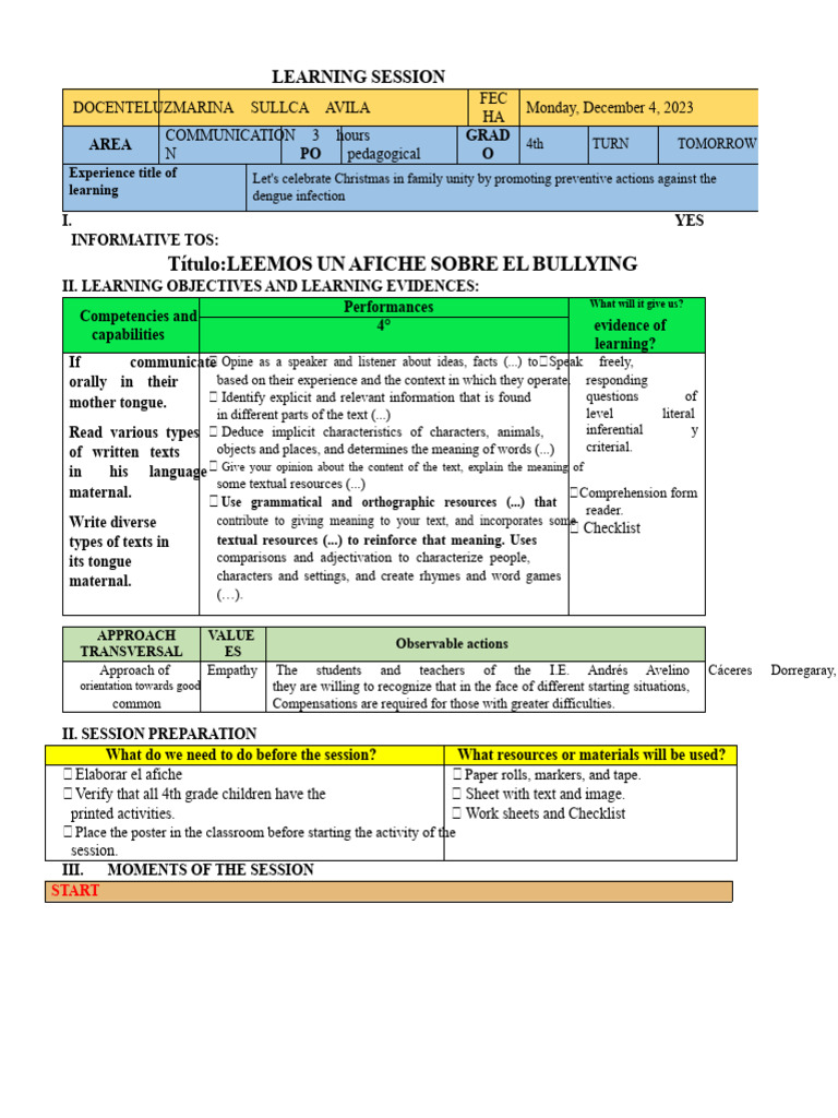 Bullying Awareness Learning Session | PDF | Cognitive Science | Learning