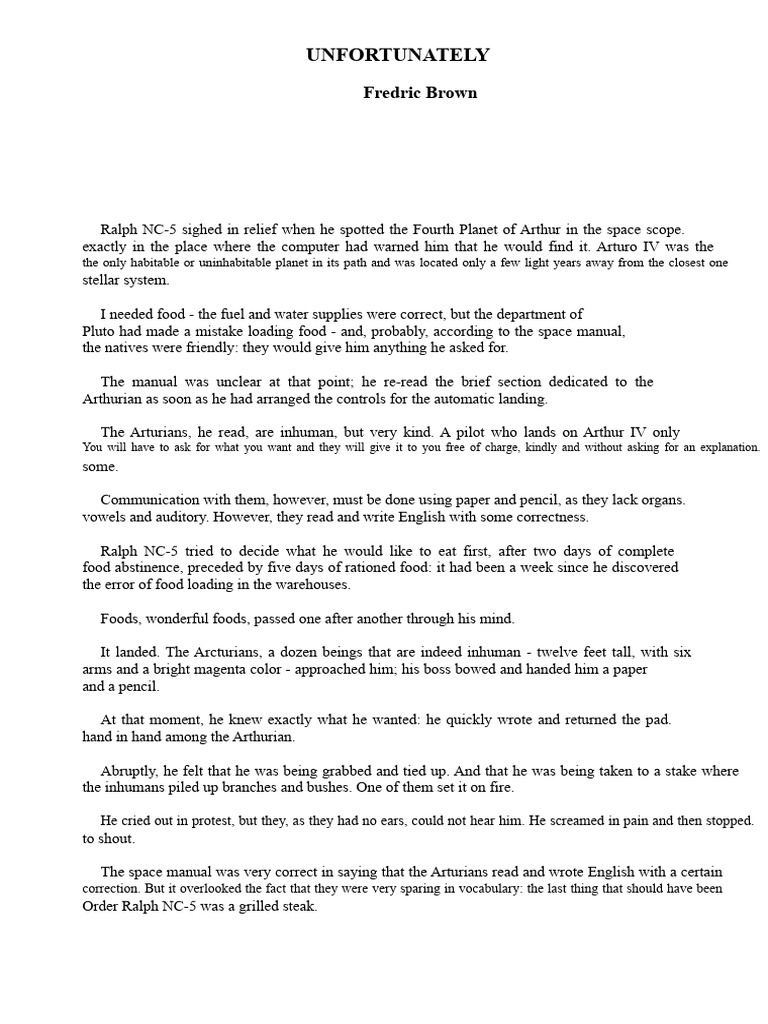 Encounter with the Arturians on Arthur IV | PDF