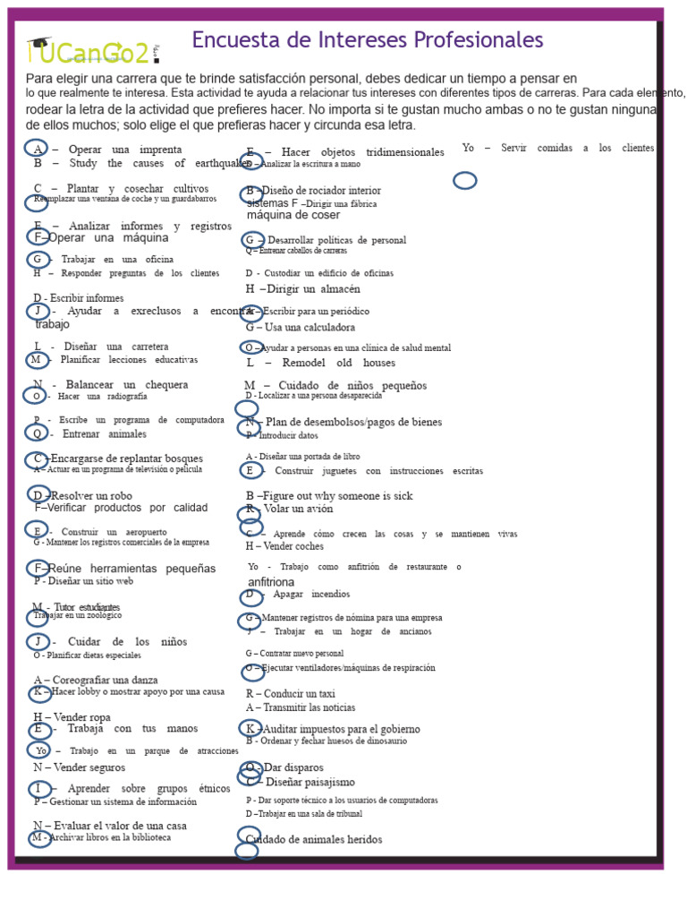 Encuesta de Intereses Profesionales | PDF | Ingeniero | Ingeniería