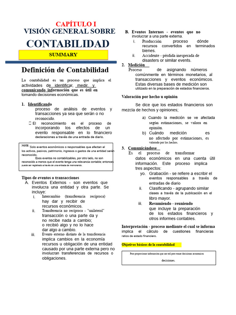 Capítulo 1. Visión general de la contabilidad | PDF | Contabilidad ...