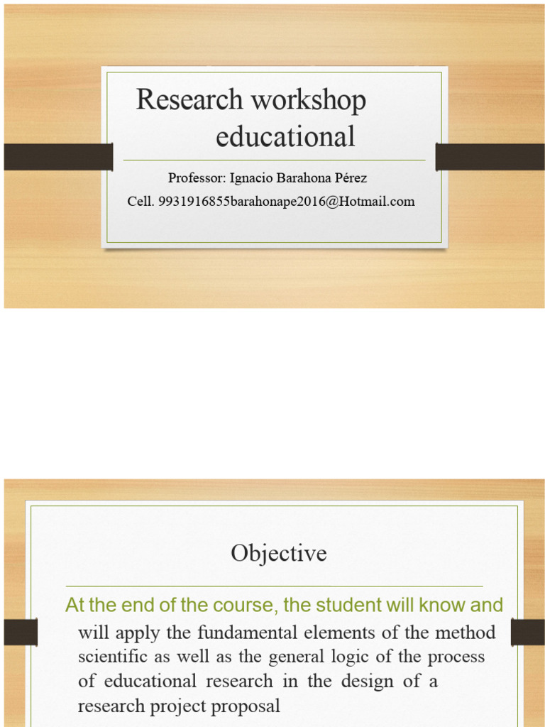 Educational Research Workshop Guide | PDF | Hypothesis | Scientific Method