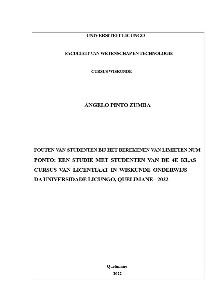 Ângelo Pinto Zumba-Monografie, UniLicungo-2022 | PDF