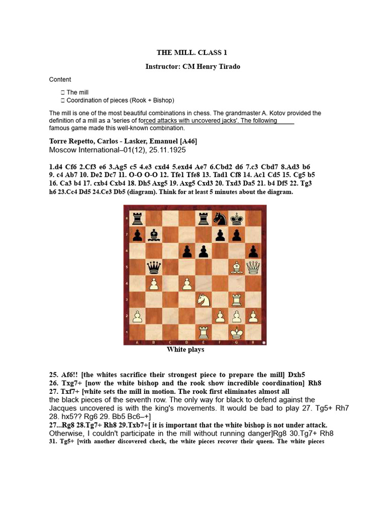 Class 1. The Mill | PDF | Chess | Traditional Board Games