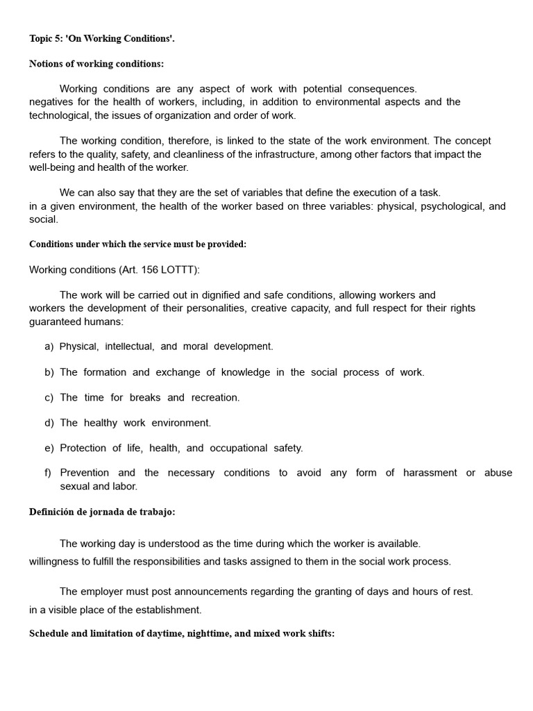 Working Conditions in Venezuela | PDF | Overtime | Occupational Safety ...