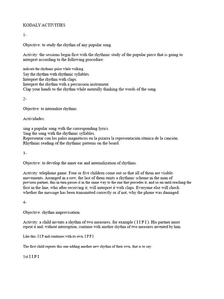 Kodály Activities | PDF