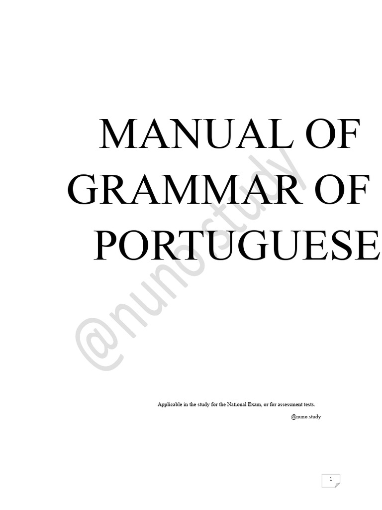 Portuguese Grammar Study Manual | PDF | Verb | Semantic Units