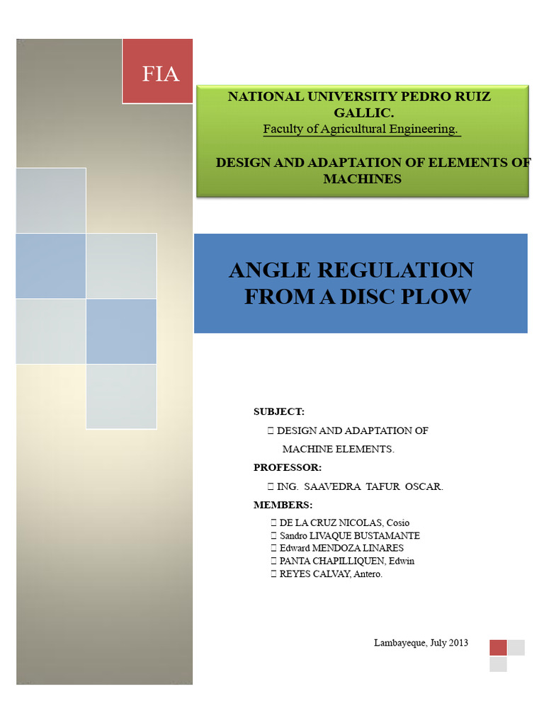 Regulation of a Disc Plow | PDF | Plough | Tillage