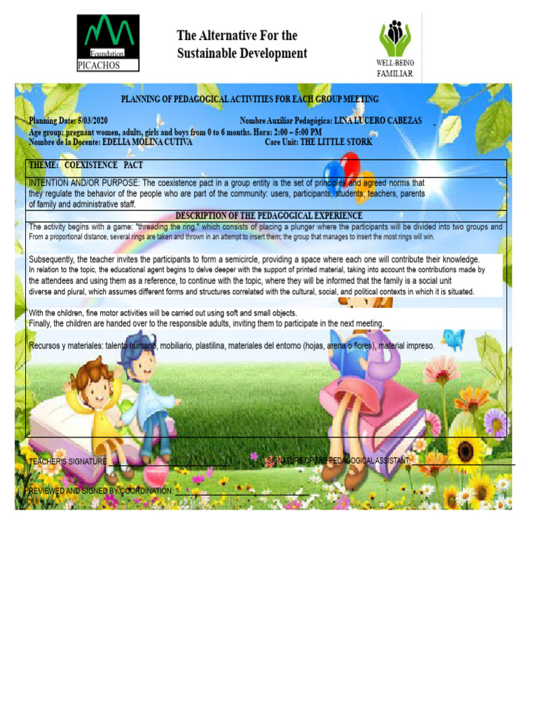 PEDAGOGICAL PLANNING MARCH 2 CIGUEÑITAS.docx | PDF | Cognition | Social ...