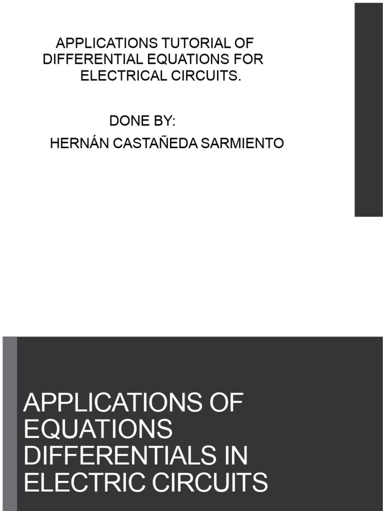 Differential Equations in Electric Circuits | PDF | Electrical Network ...