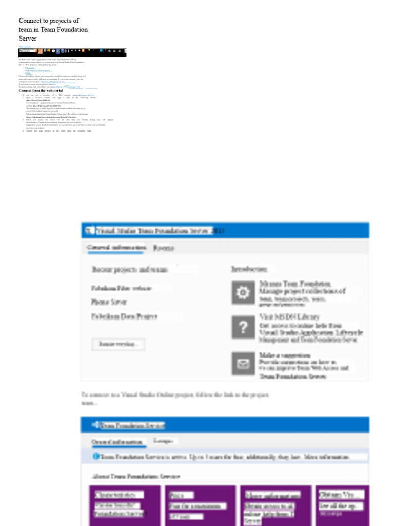 Connect to team projects in Team Foundation Server.docx | PDF ...
