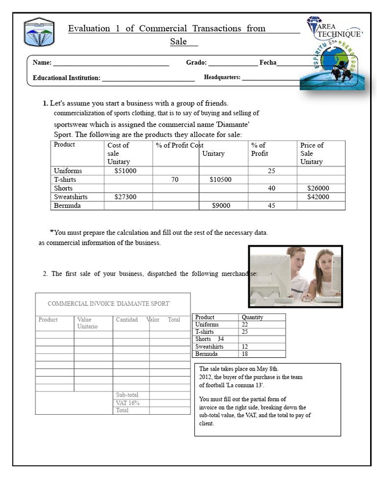 Commercial Transactions Evaluation Guide | PDF | Invoice | Receipt