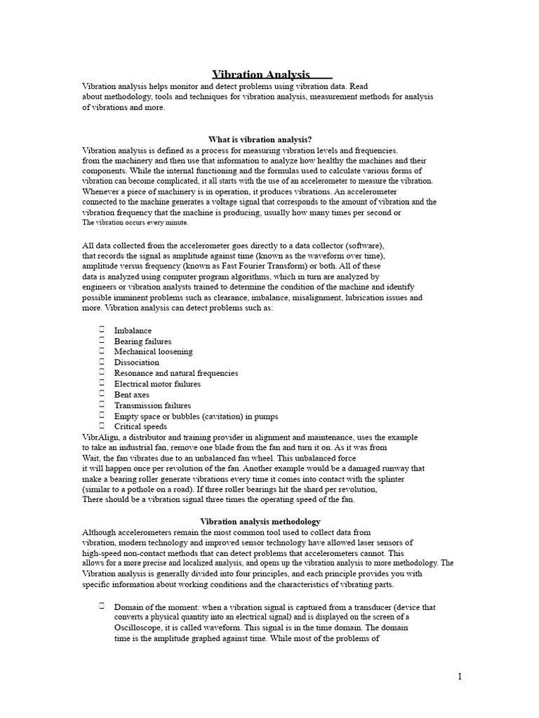 Vibration Analysis | PDF | Spectral Density | Fast Fourier Transform