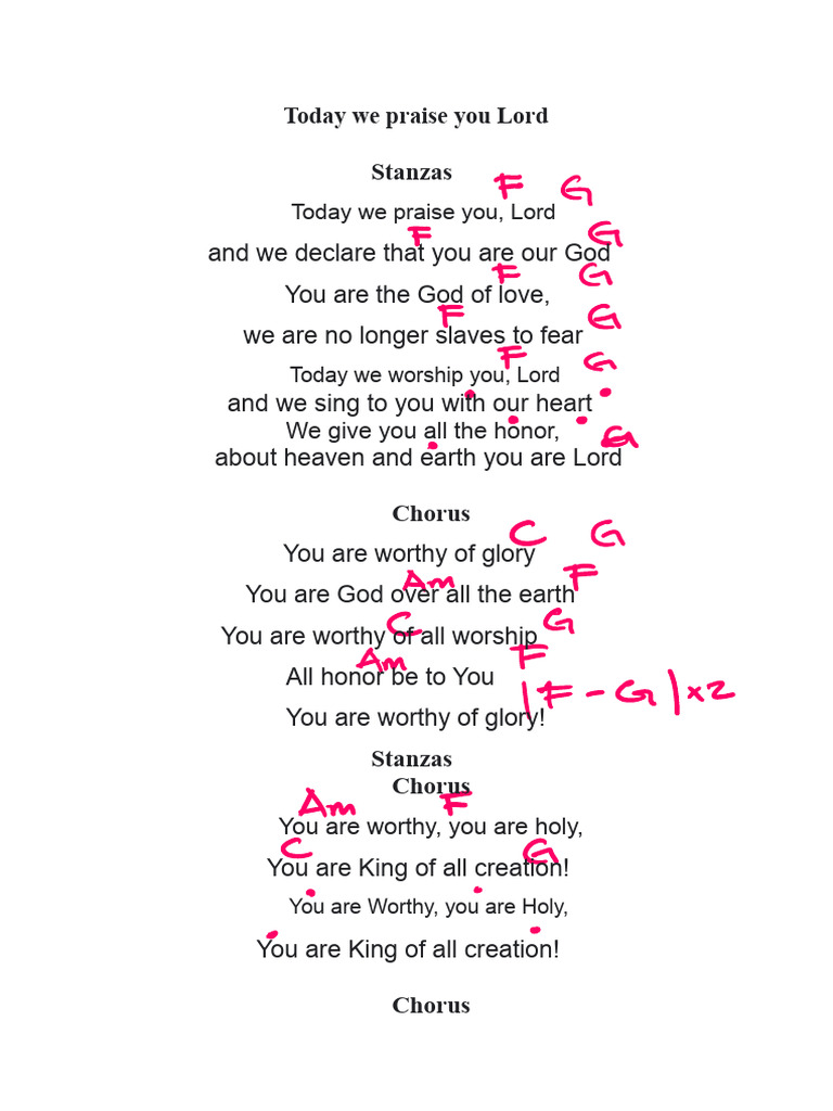 Praise and worship chords 5 | PDF | Glory (Religion) | God In Christianity