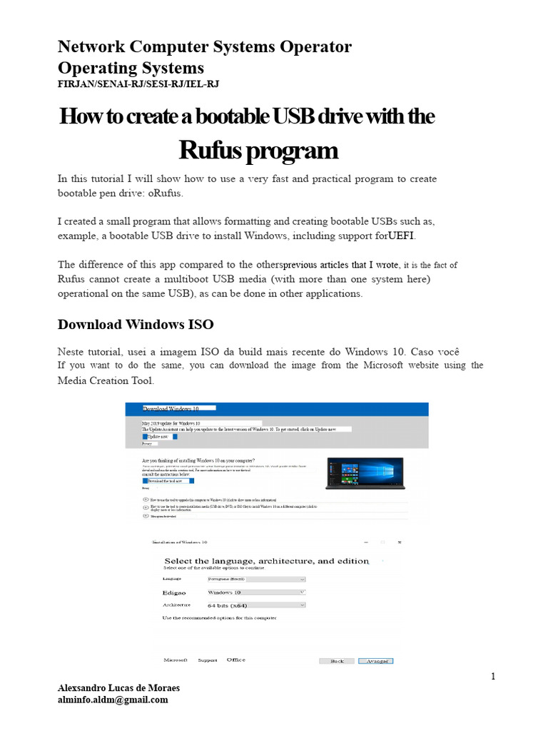 How To Create A Bootable USB Drive With The Rufus Program | PDF ...