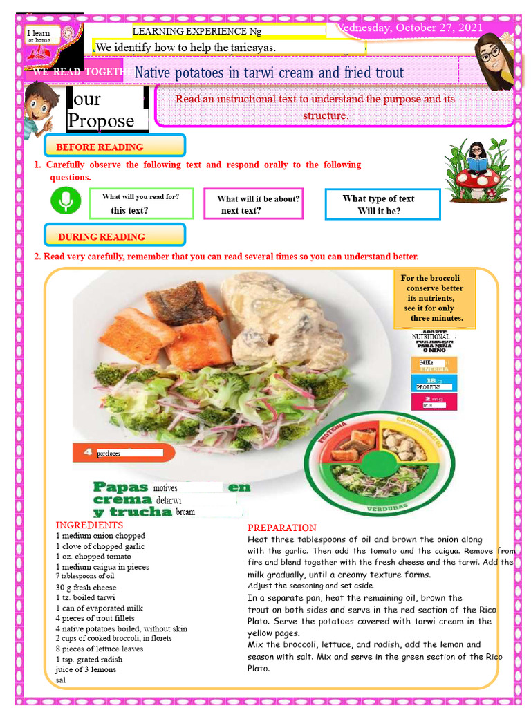 Native Potatoes with Tarwi Cream Recipe | PDF | Foods | Cuisine