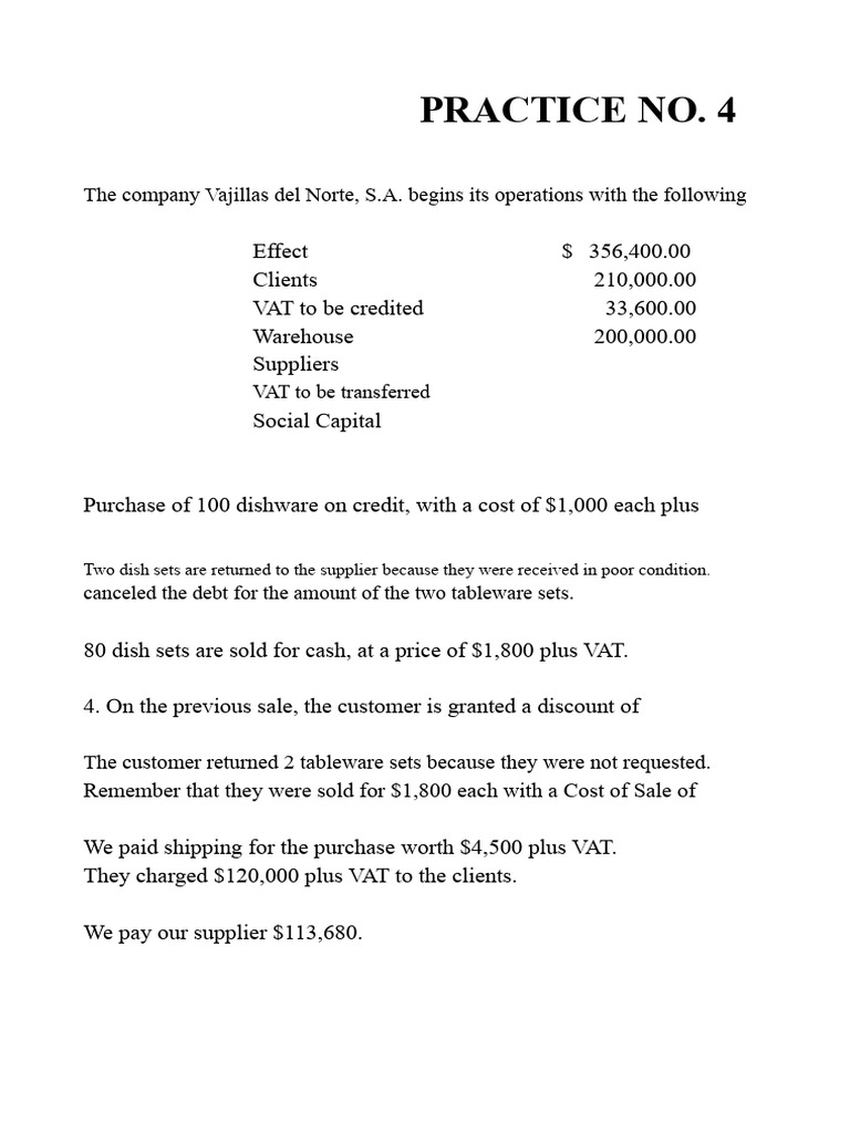 Practice 4 Perpetual Inventories With VAT | PDF | Value Added Tax ...