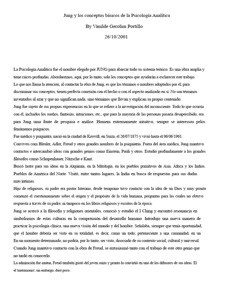 Conceptos Clave de la Psicología Analítica | PDF | Carl Jung ...