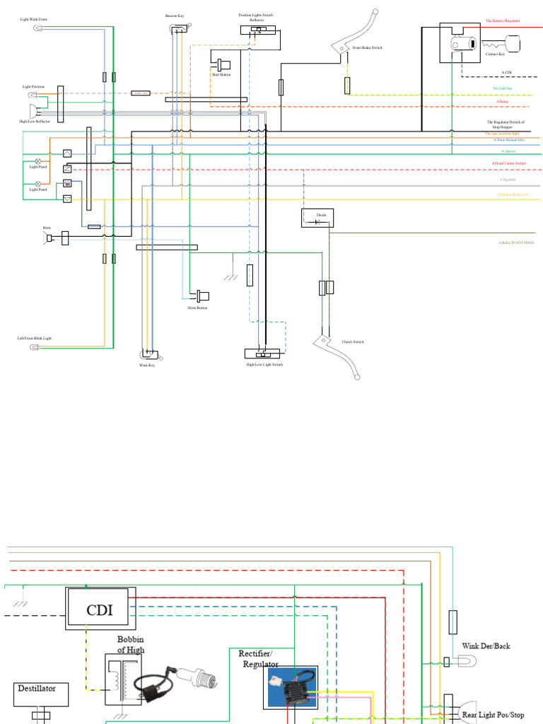 Electrical Diagram Motomel CG 125 | PDF | Switch | Relay