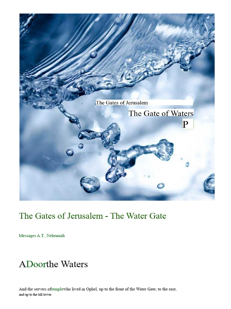 The Gates of Jerusalem - The Water Gate | PDF
