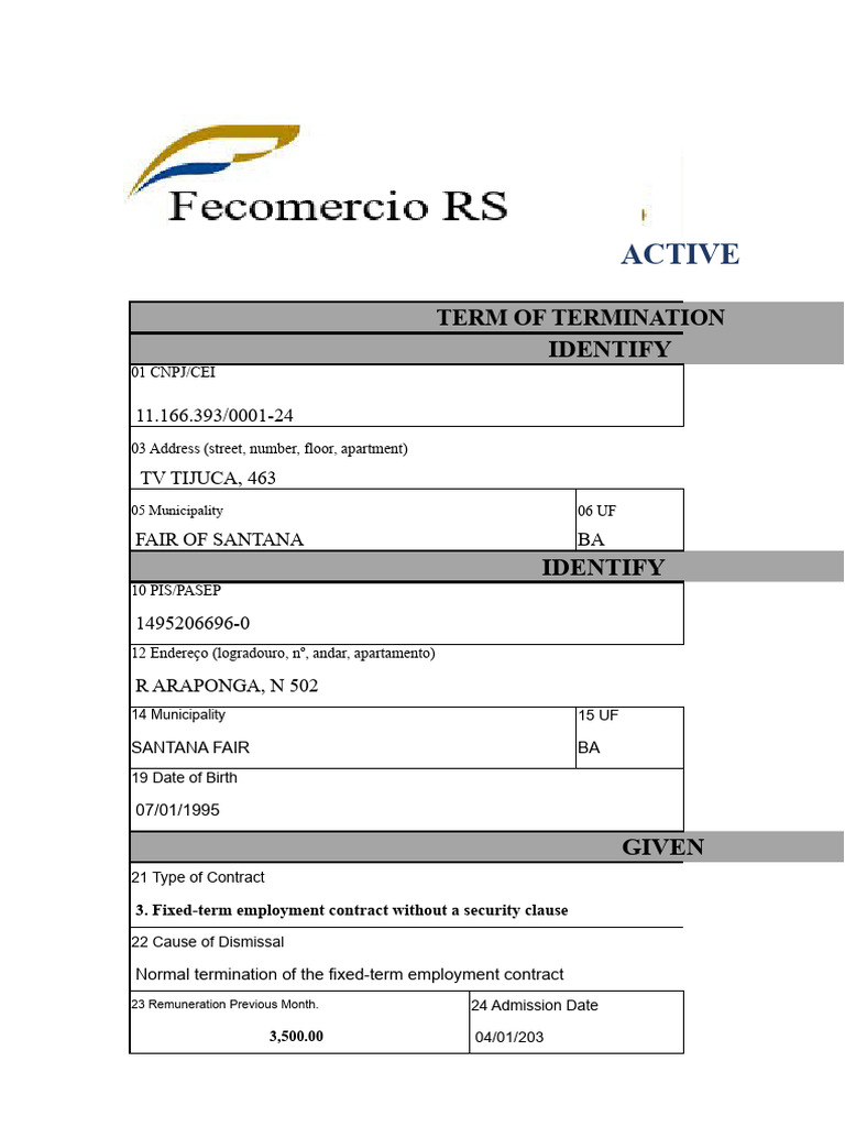 Delivery Model 3 - Termination - Activity 3 UC07 | PDF | Salary ...