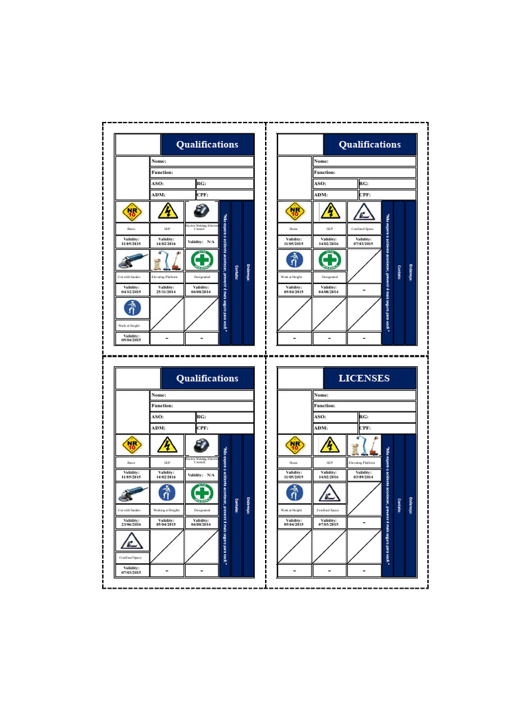 Model - ID Cards (Forklift and Operators) | PDF | Forklift | Identity ...