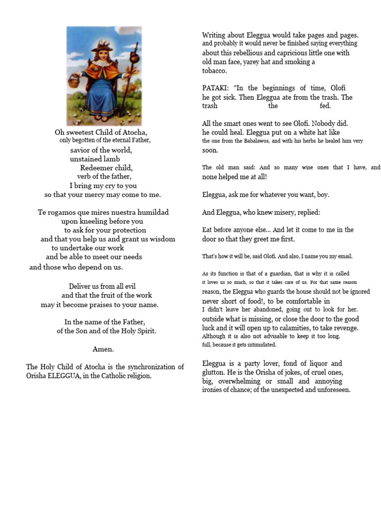 Holy Child of Atocha Eleggua | PDF | Mary, Mother Of Jesus