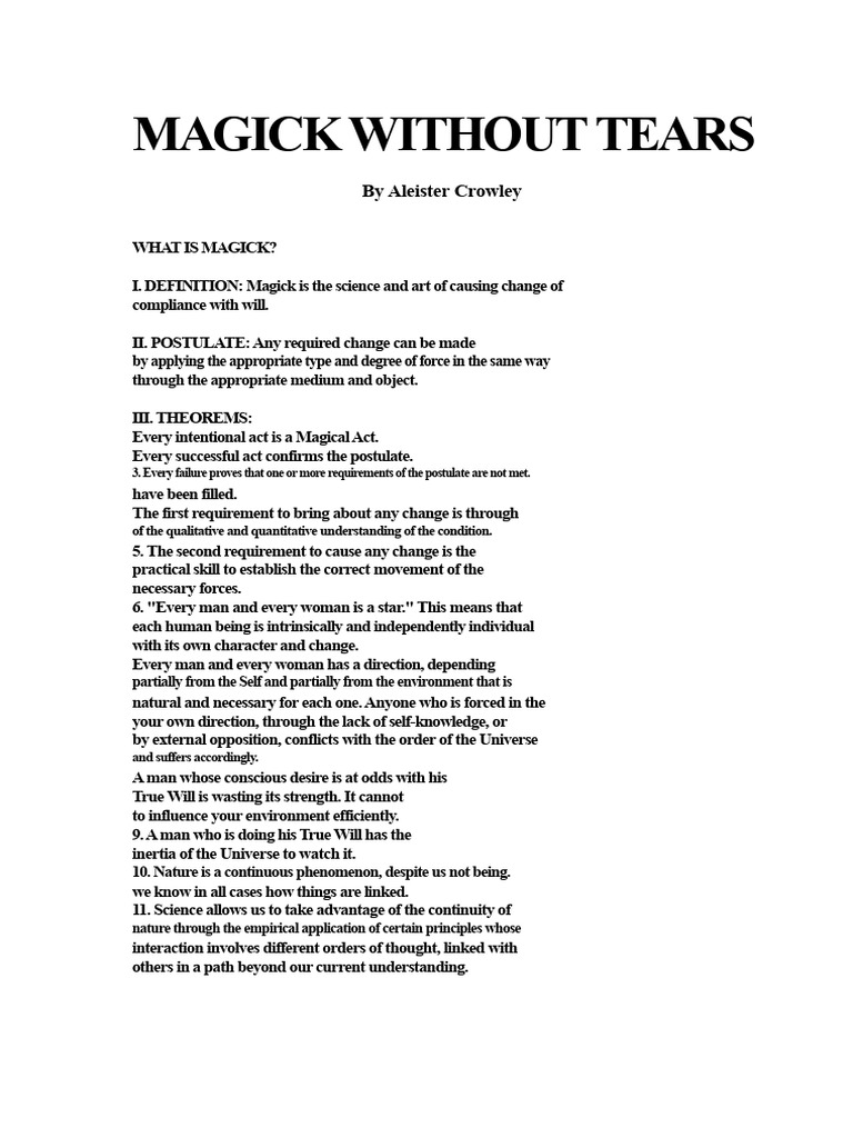 Aleister Crowley - Magick Without Tears | PDF | Ceremonial Magic | Force