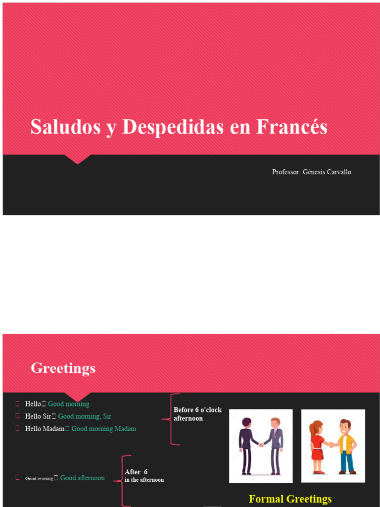 1. Greetings and Farewells in French I | PDF