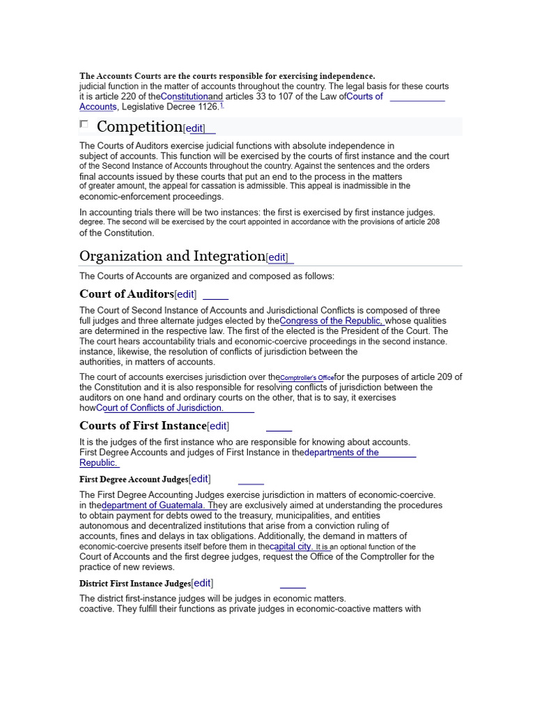 Court of Accounts Guatemala | PDF | Appellate Court | Judge