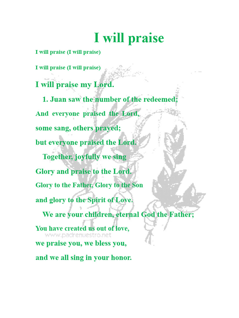I will praise | PDF