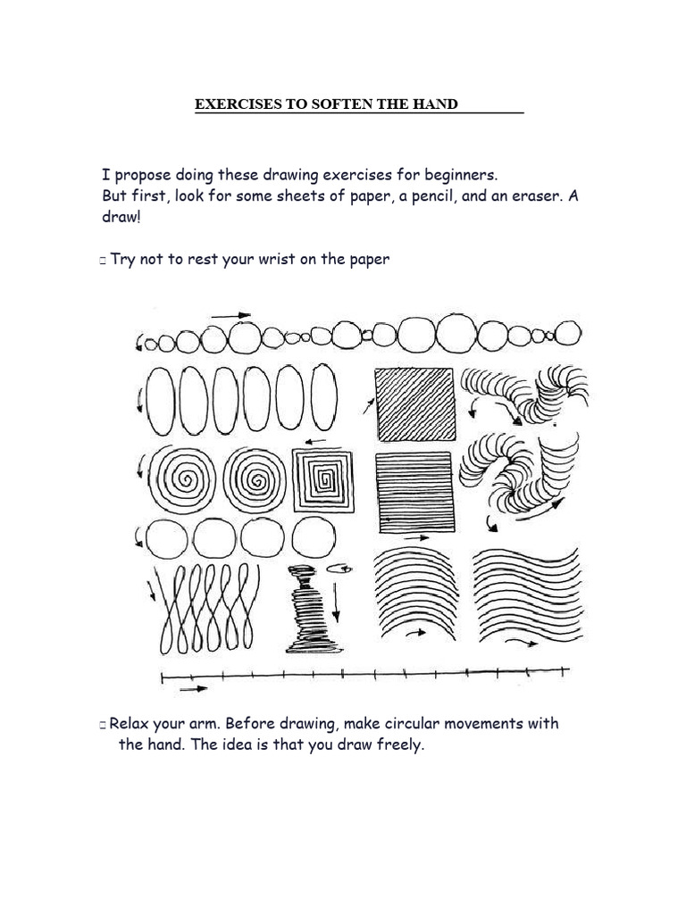 Beginner Hand Soften Drawing Exercises | PDF