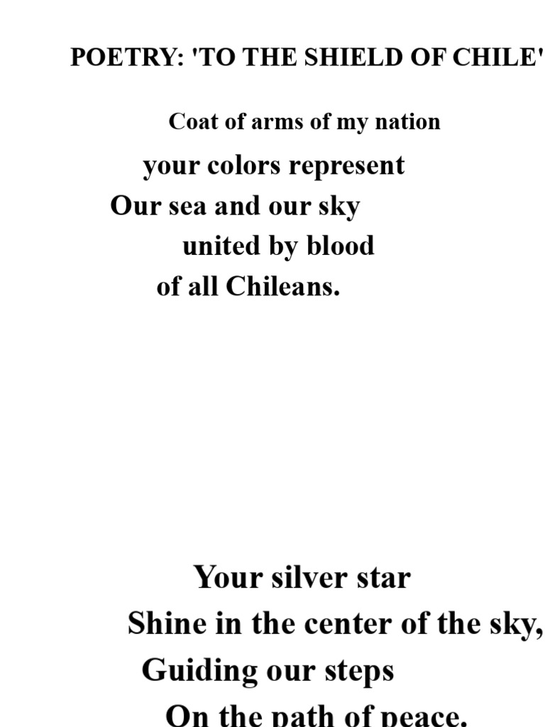 Poetry To The Shield of Chile | PDF