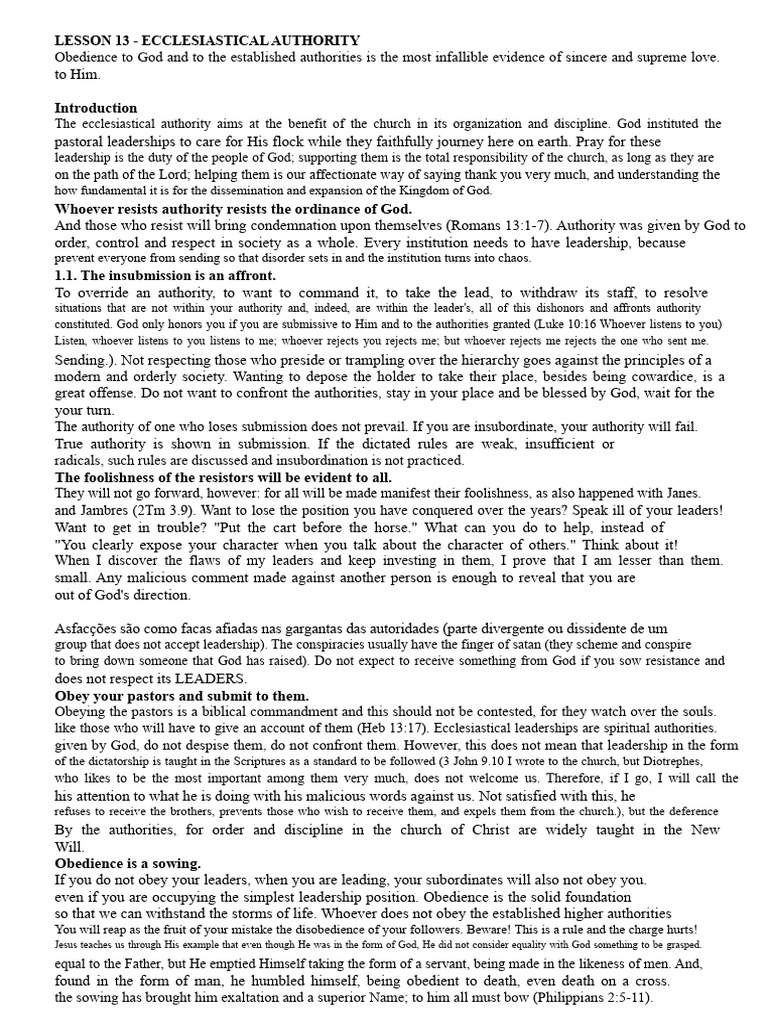 Understanding Ecclesiastical Authority | PDF